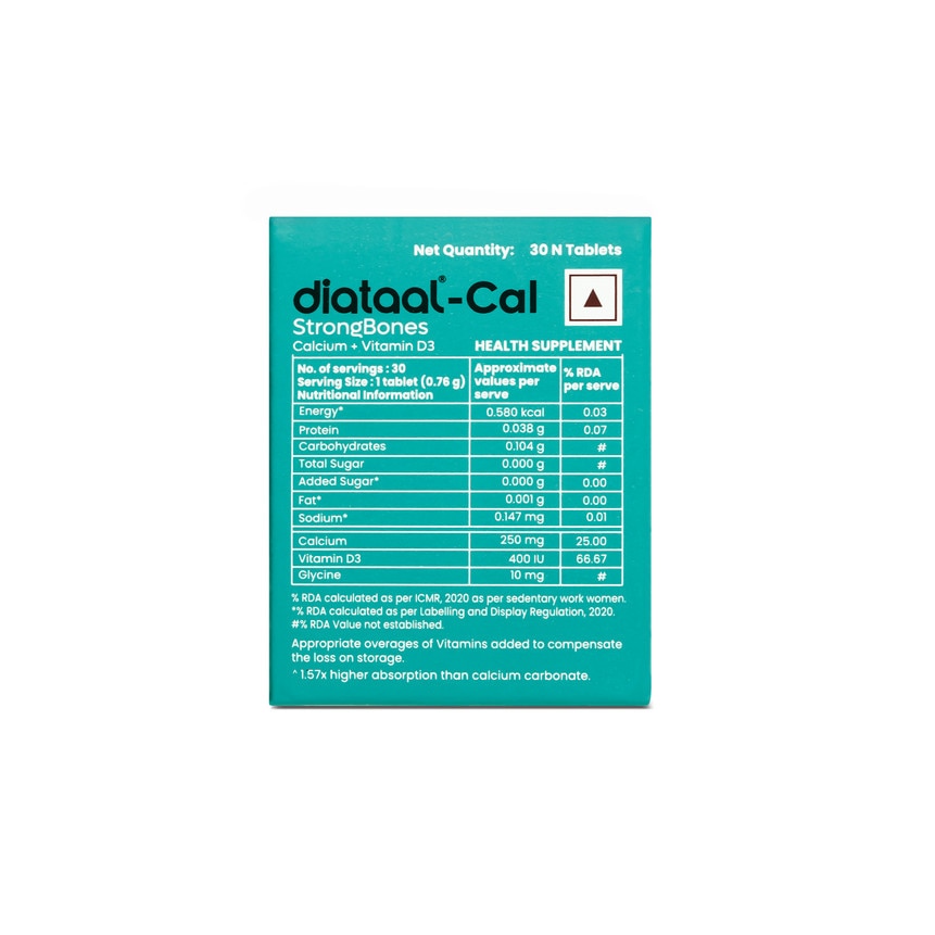 Diataal Cal StrongBones for Men & Women | Clinically Tested AAA Calcium ...
